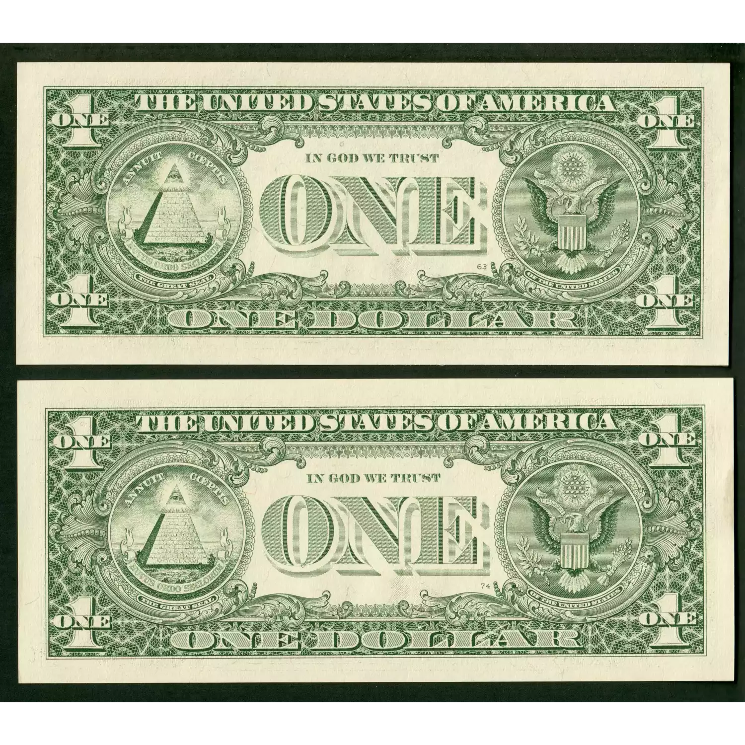 $1 1995 Green seal. Small Size $1 Federal Reserve Notes 1921-G ...