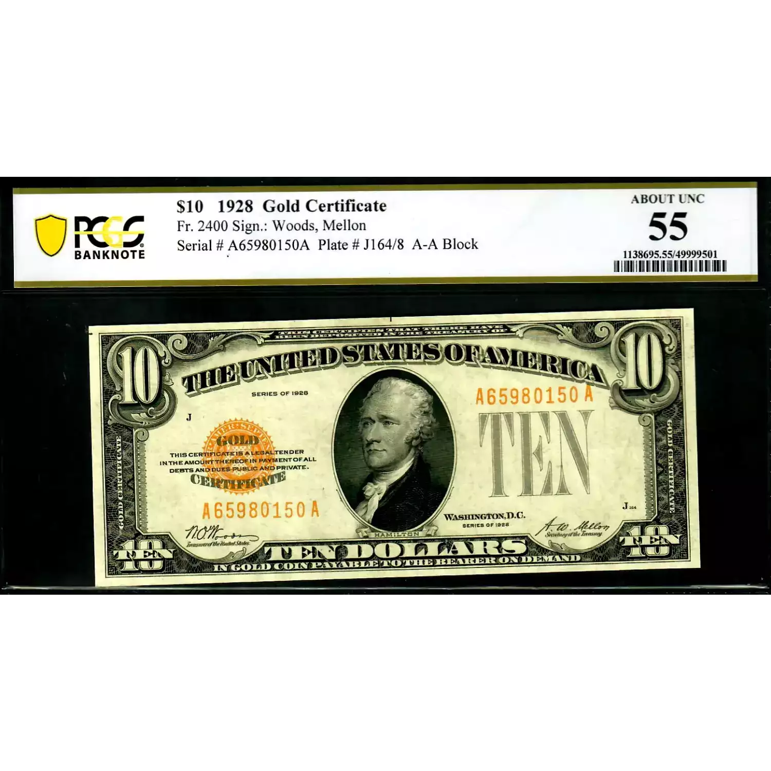 $10 1928 Gold Seal Small Size Gold Certificates 2400 - Executive Currency