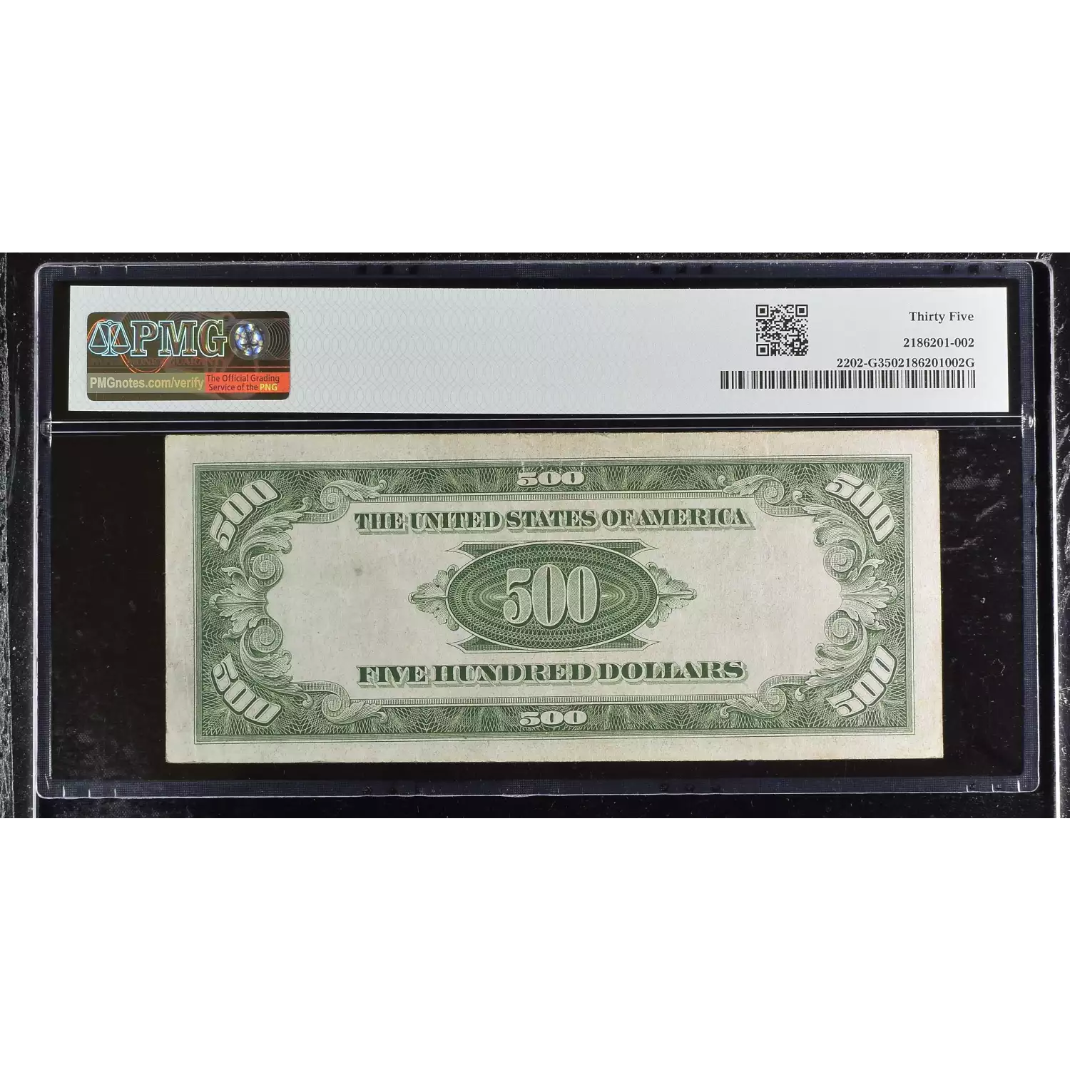 $500 1934-A. High Denomination Notes 2202-G - Executive Currency