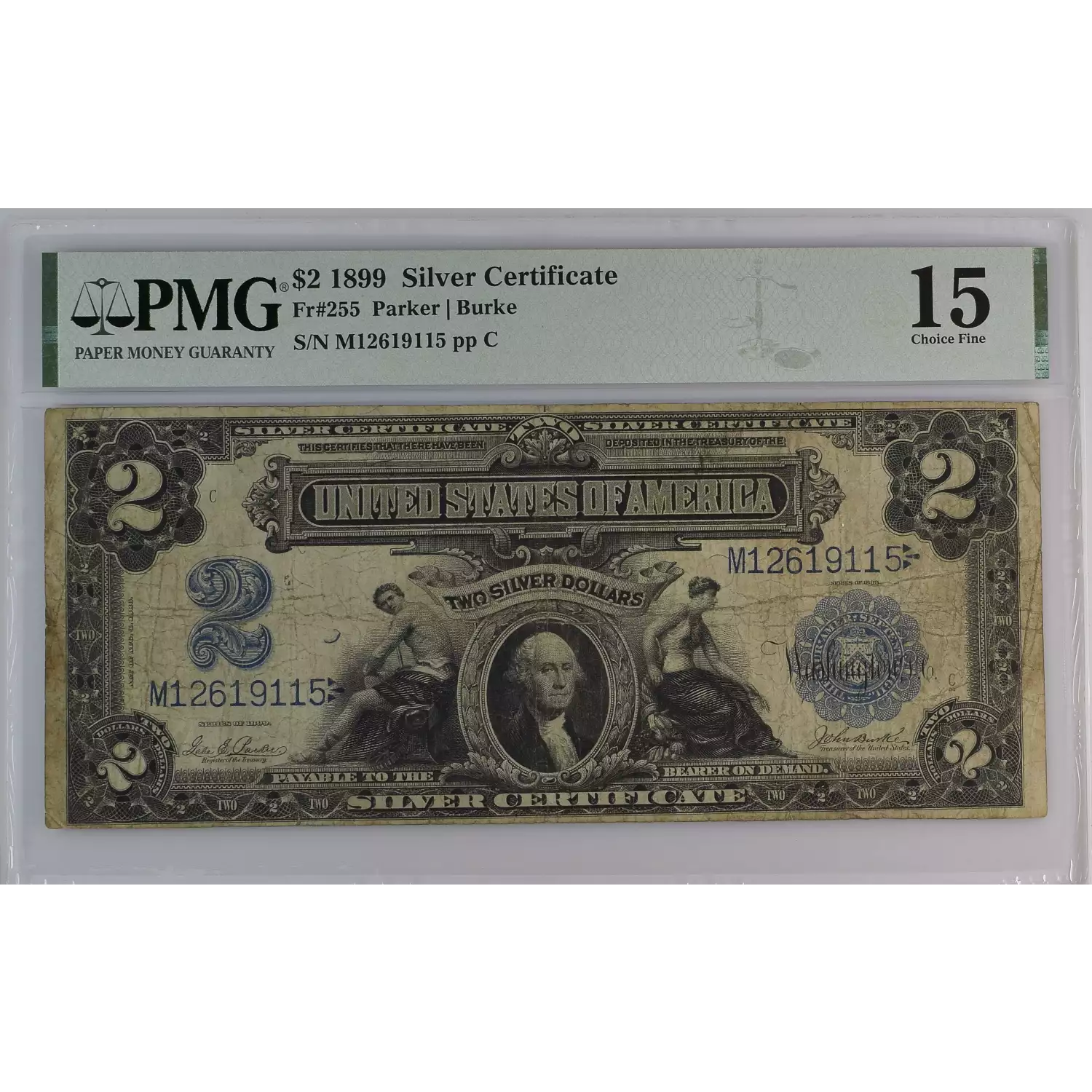 $2 1899 Blue Silver Certificates 255 - Executive Currency